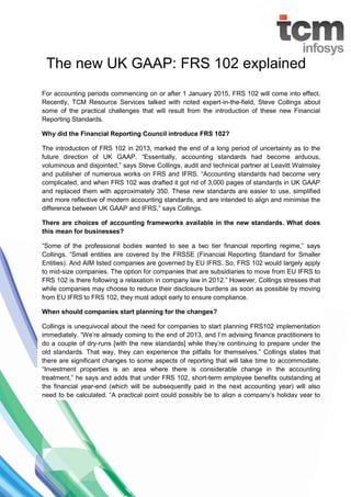 The new UK GAAP: FRS 102 explained | PDF
