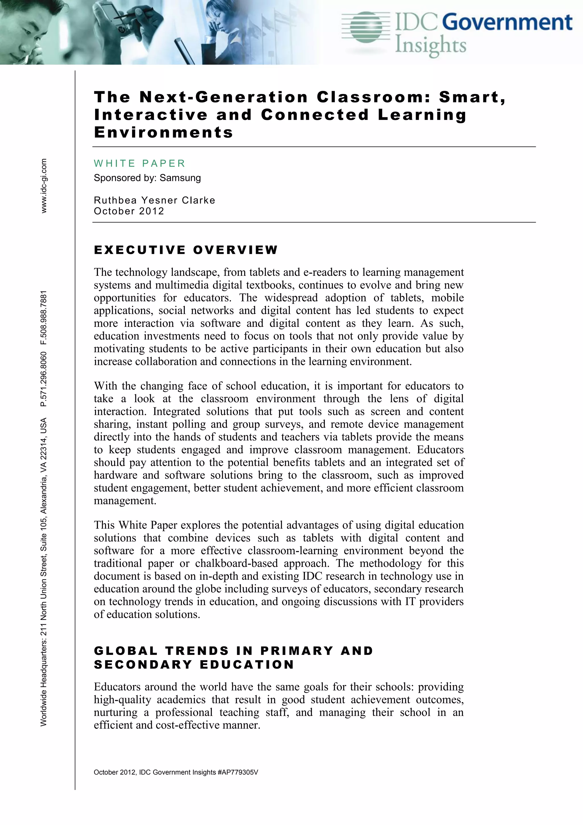 The next generation classroom smart, interactive and connected learning ...