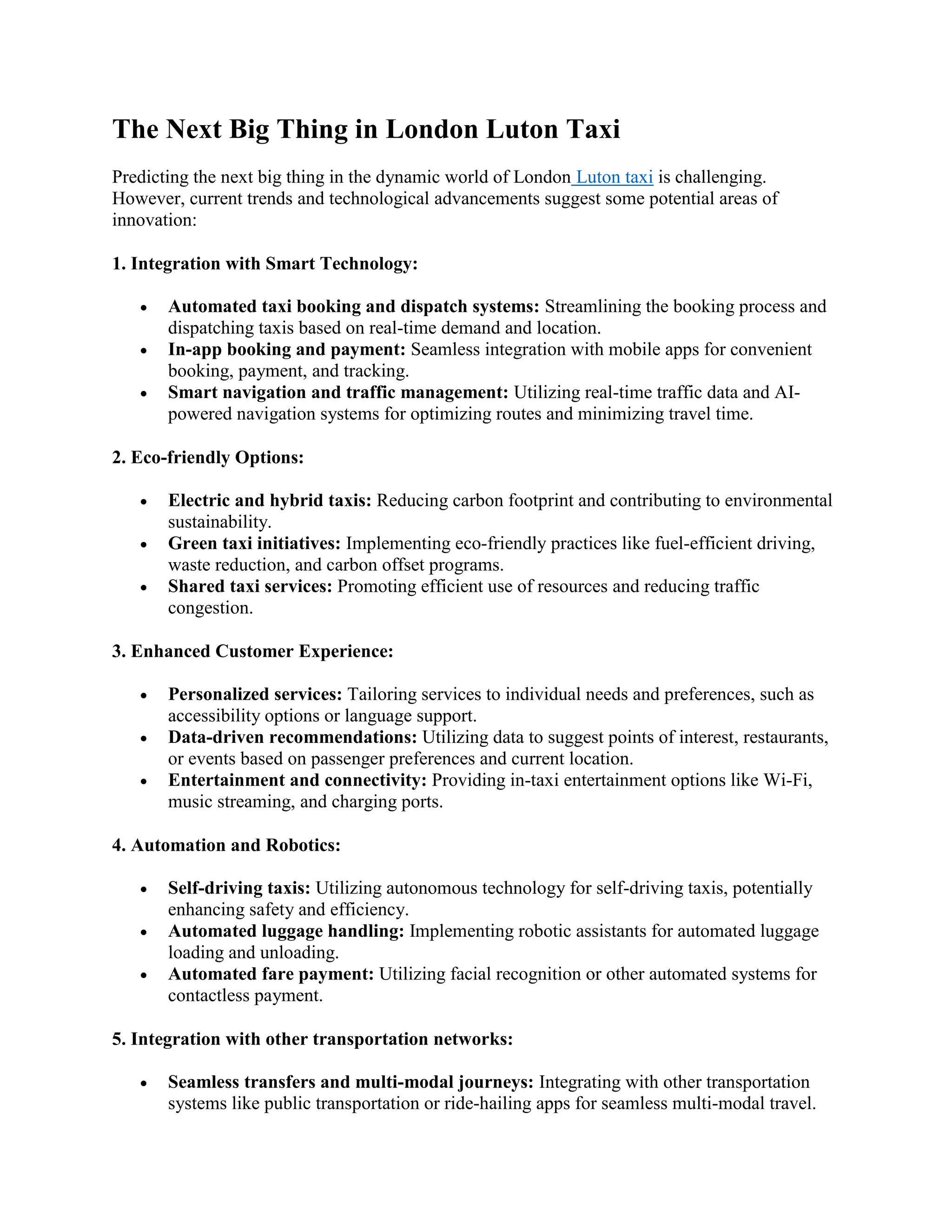 The Next Big Thing in London Luton Taxi Service | PDF | Automotive ...