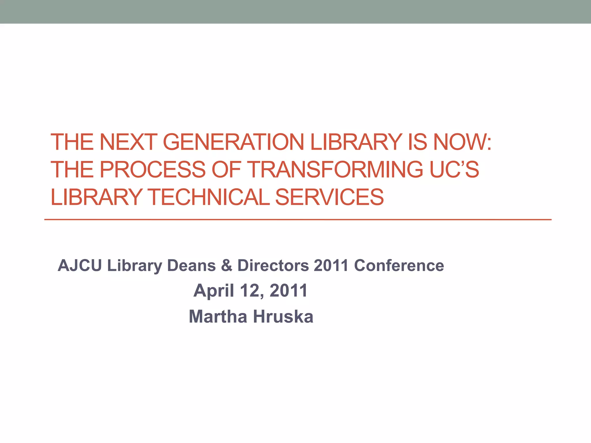 The next generation library is now | PPT