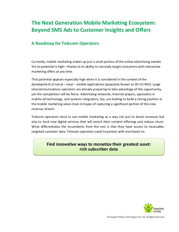 The next generation mobile marketing ecosystem