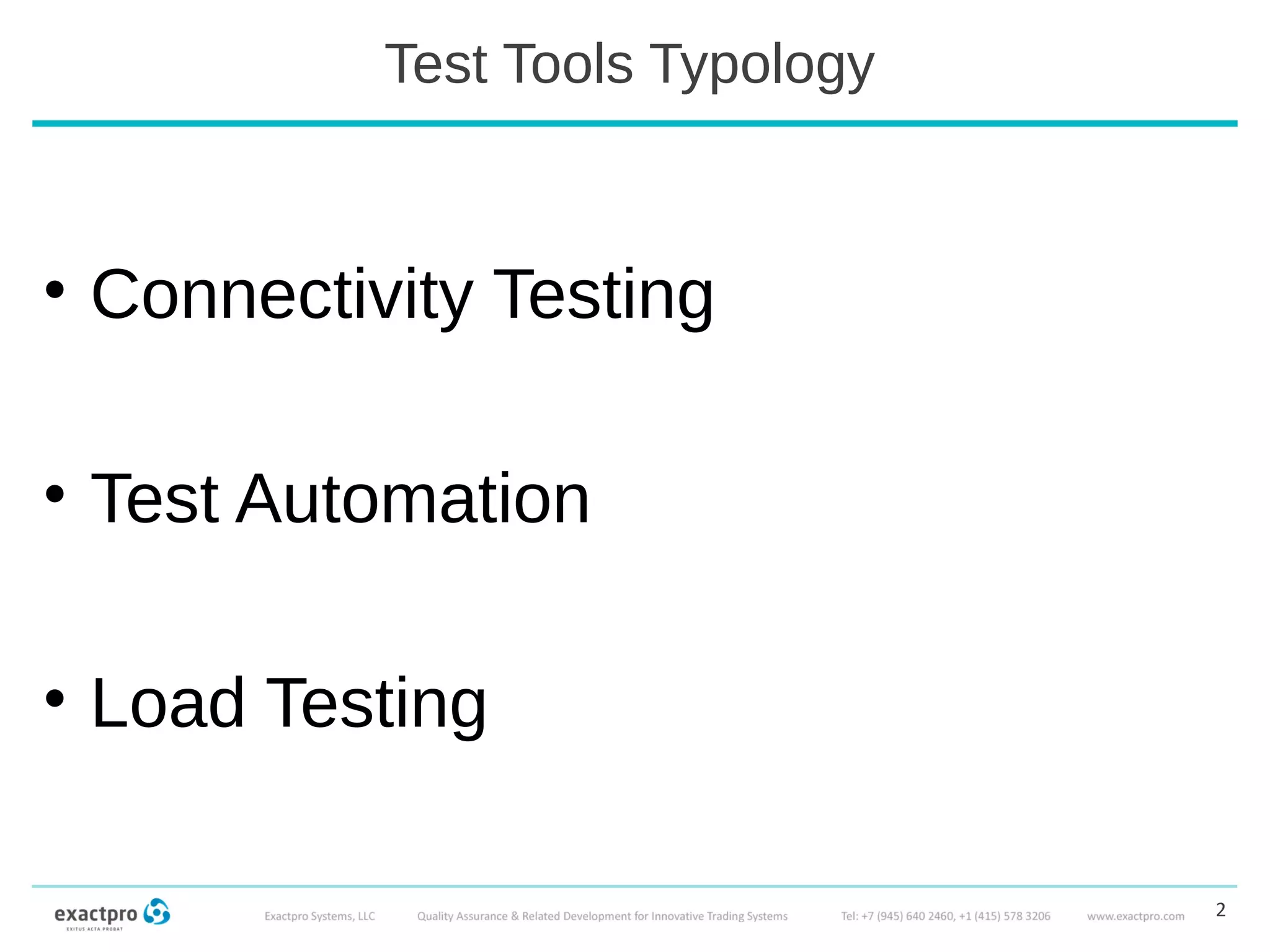 The next generation of testing tools for exchanges | PPT