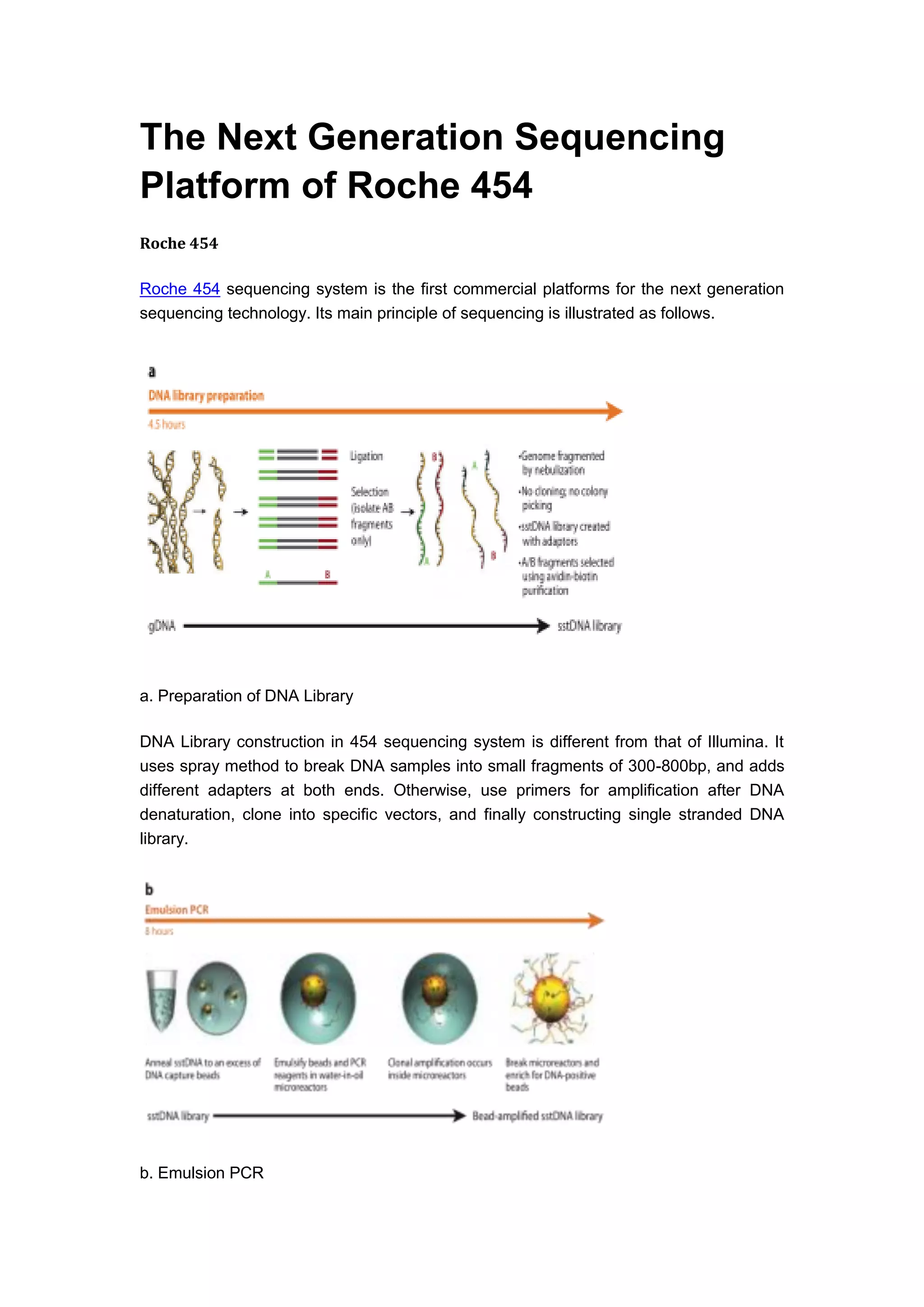 The next generation sequencing platform of roche 454 | PDF
