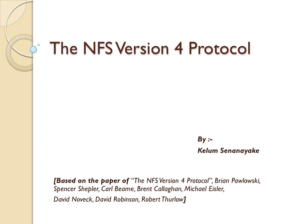 The NFS Version 4 Protocol the-nfs-version-4-protocol