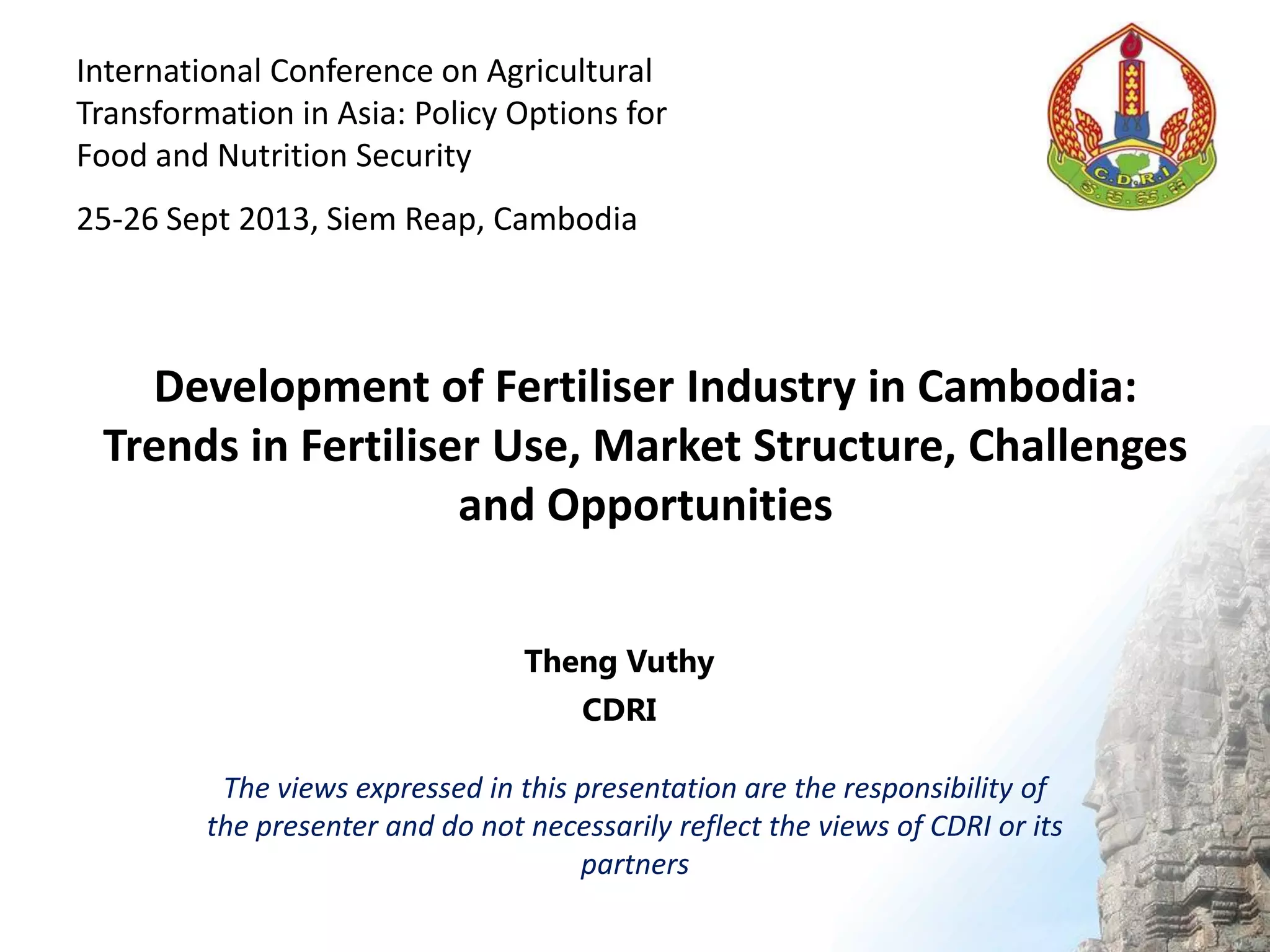The Fertilizer sector in Cambodia- Theng Vuthy | PPTX