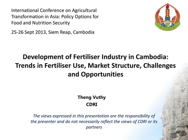 The Fertilizer sector in Cambodia- Theng Vuthy | PPTX
