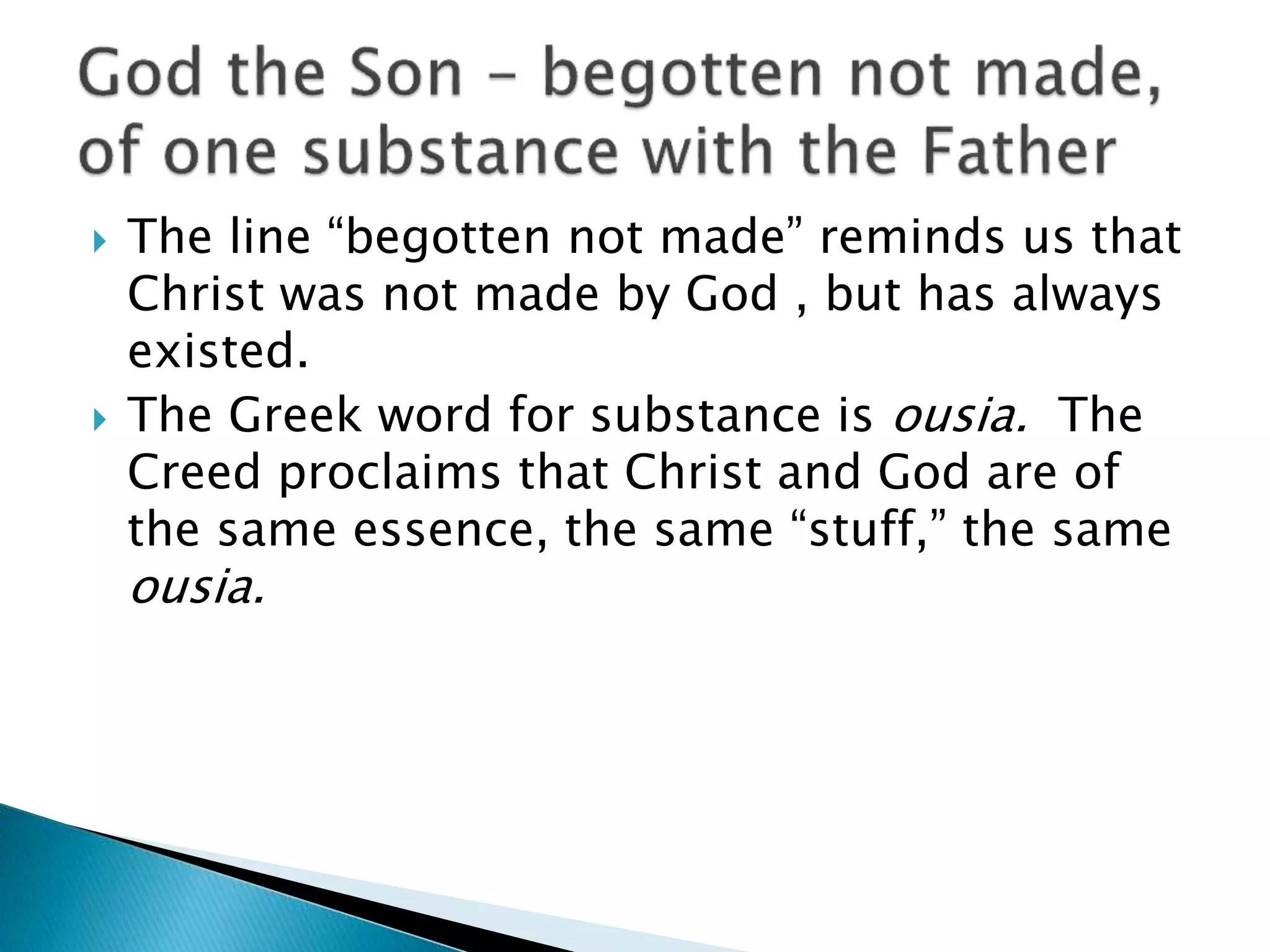 The Nice Creed: Class #3 | PPTX | Christianity | Religion & Spirituality