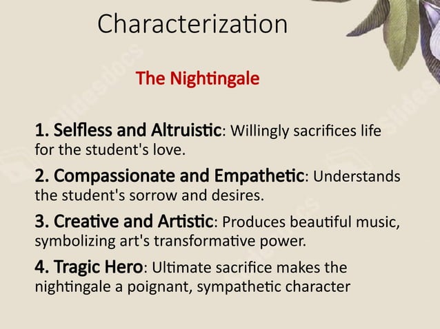 The Nightingale And The Red Rose by oscar wilde | PPTX