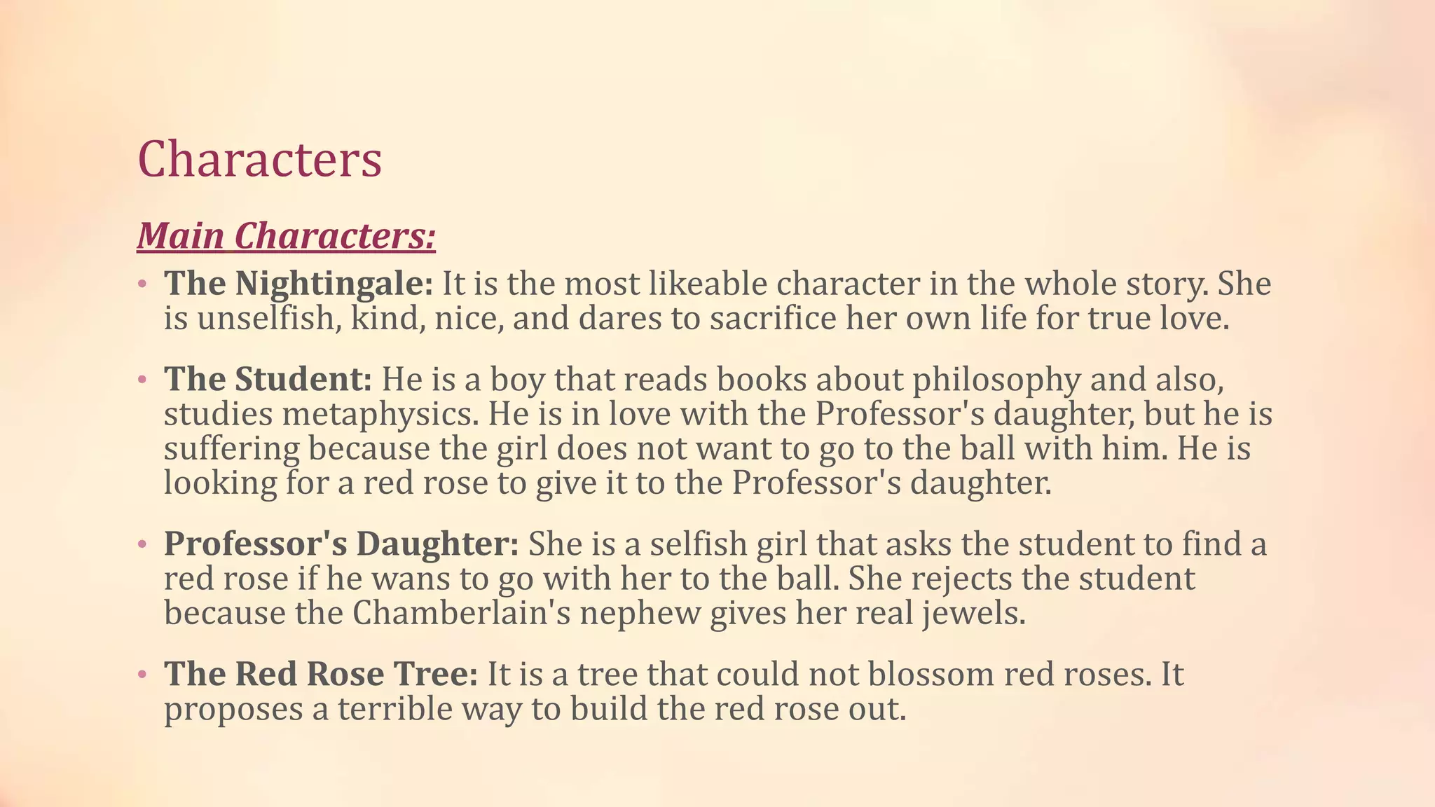 The nightingale and the rose by oscar wilde | PPTX