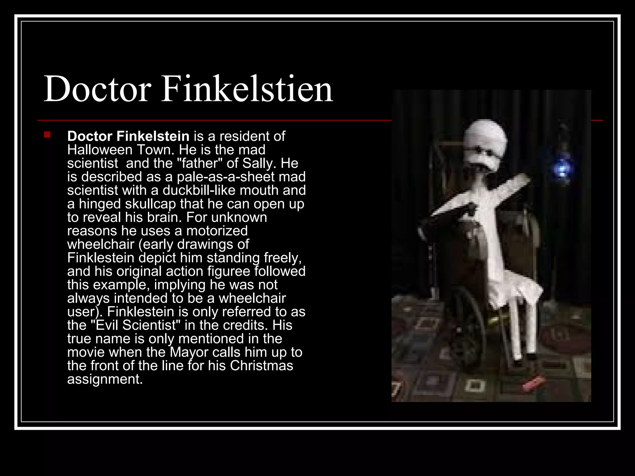 The nightmare before christmas character biographies | PPT
