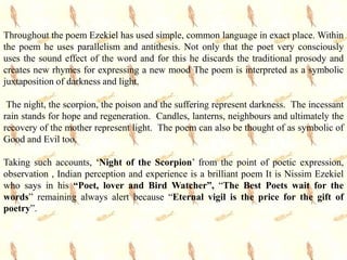 The Night of the Scorpion Presented by Shaila Islam | PPT