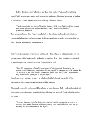 The Night Thoreau Spent In Jail | DOCX