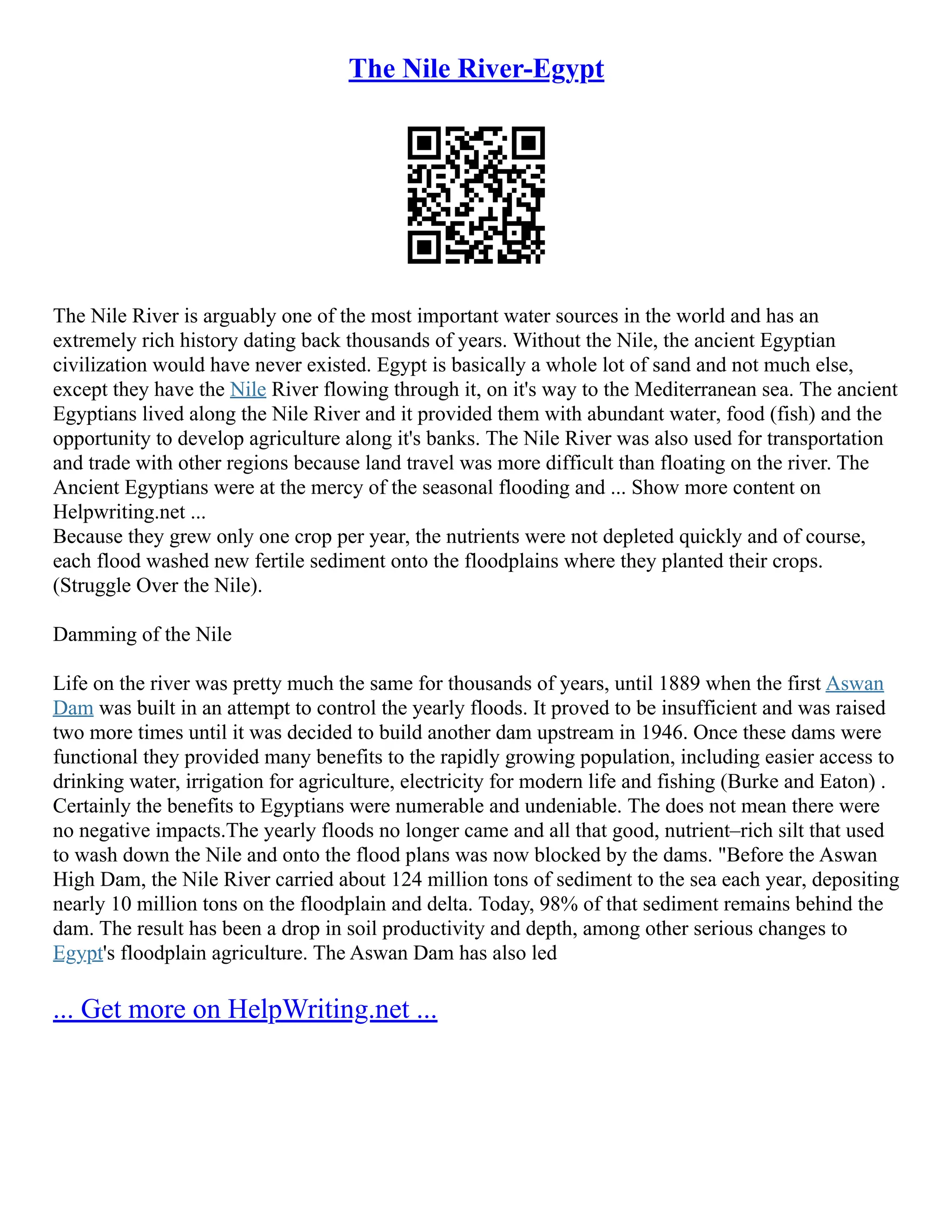 The Nile River-Egypt | PDF