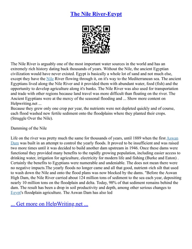 The Nile River-Egypt | PDF