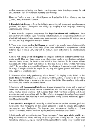 The nine types of intelligence | DOC