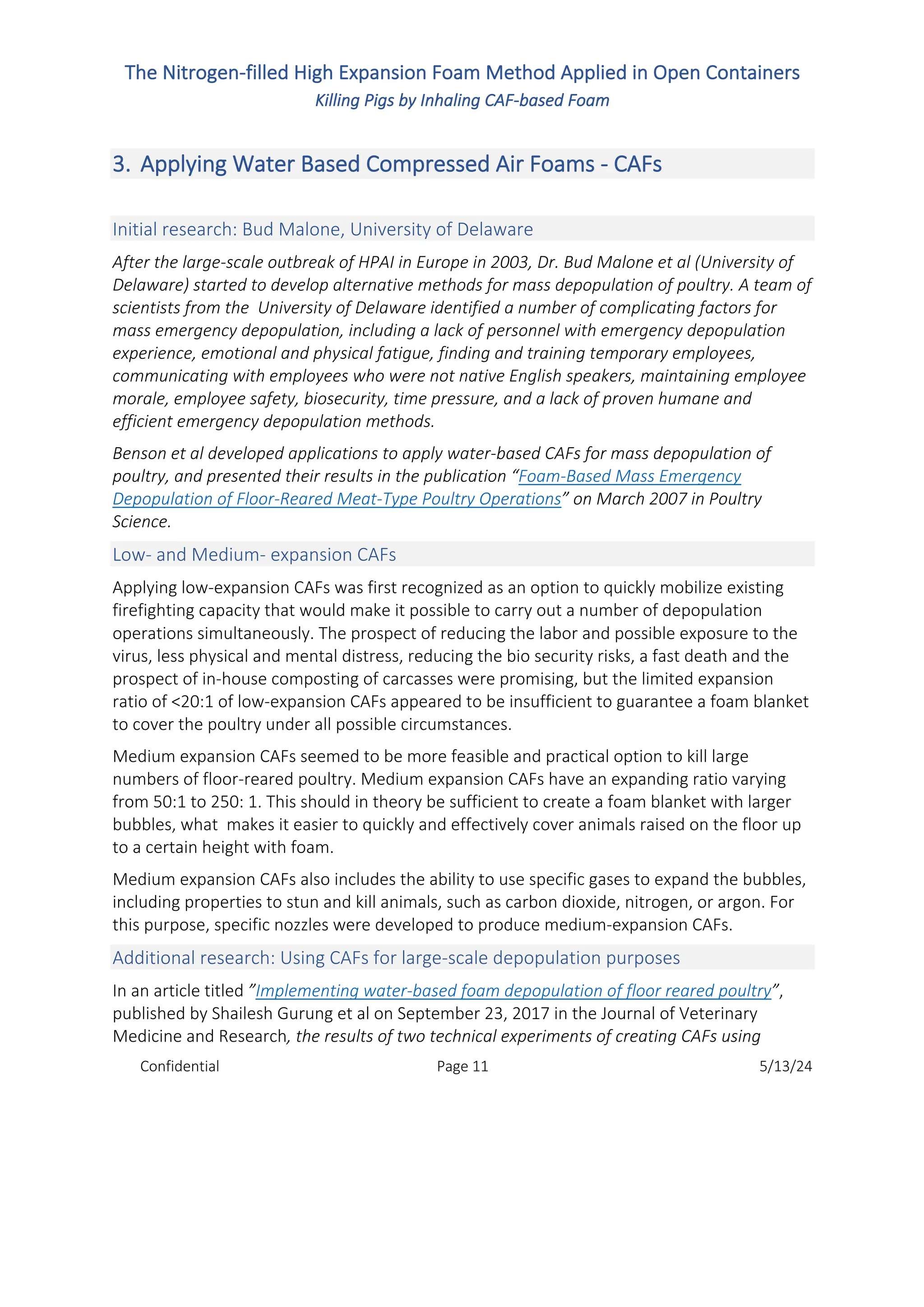 Nitrogen filled high expansion foam in open Containers | PDF
