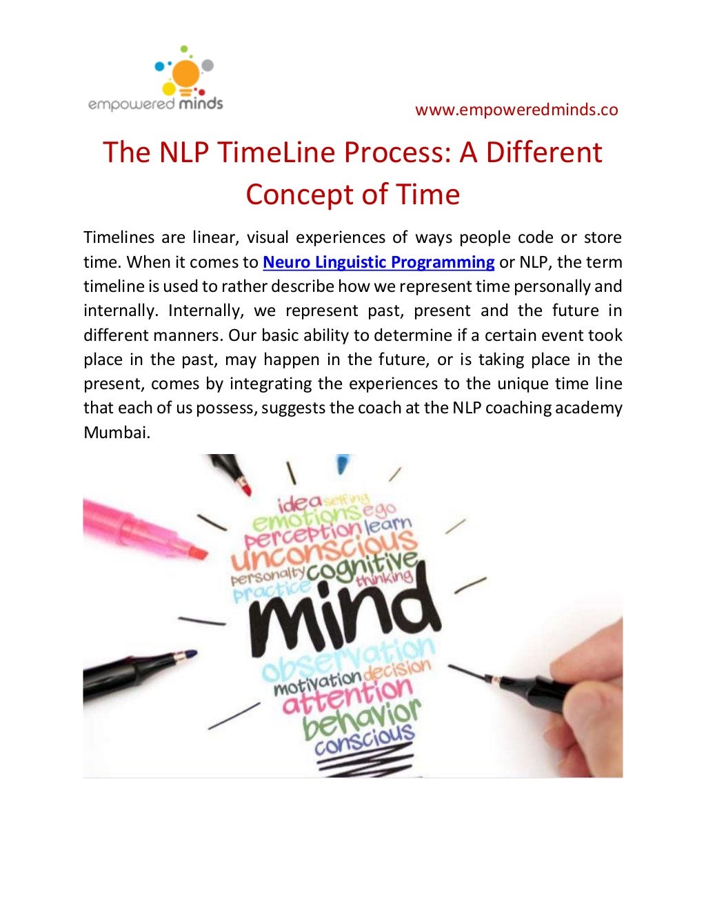 The NLP TimeLine Process: A Different Concept of Time