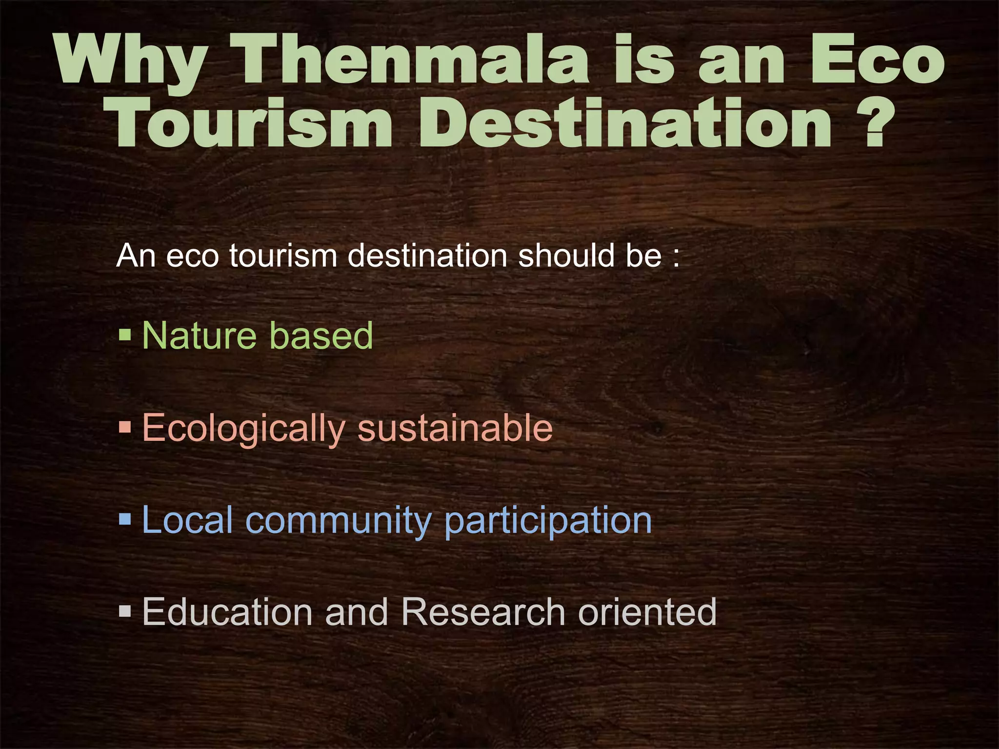 Thenmala Ecotourism Project | PPTX
