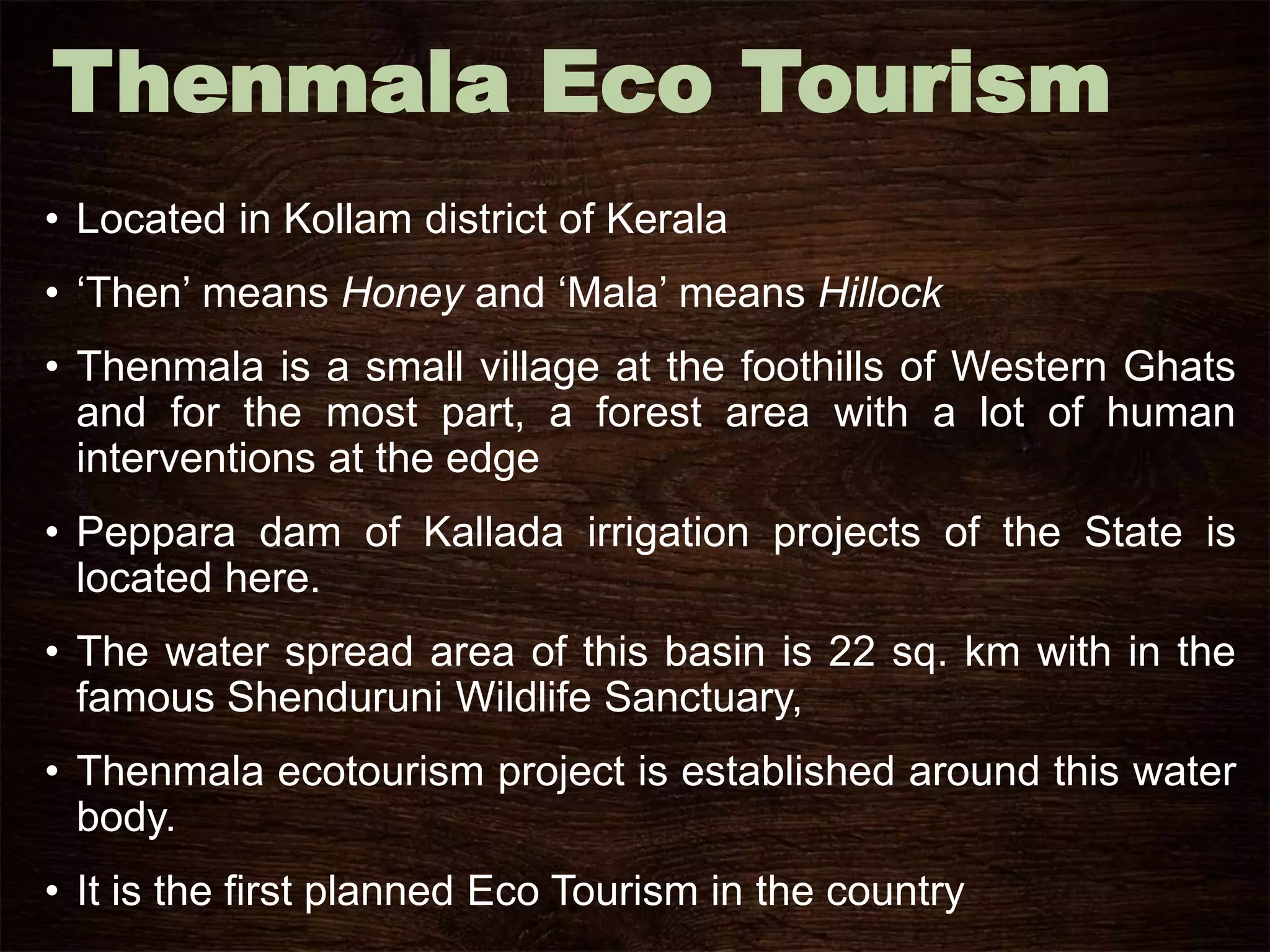 Thenmala Ecotourism Project | PPTX