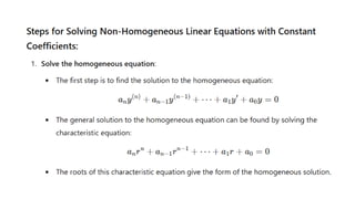 THE NON-HOMOGENEOUS LINEAR EQUATIONS WITH CONSTANT COEFFICIENT.pptx