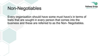 The NON-NEGOTIABLES when it come to recruiting your team by Safaraz Ali ...