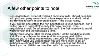 The NON-NEGOTIABLES when it come to recruiting your team by Safaraz Ali ...