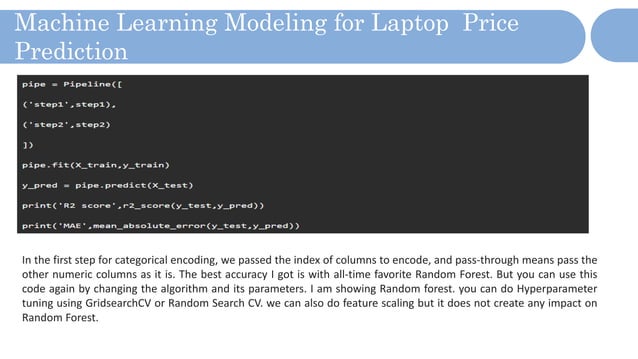 Laptop Price Prediction system | PPTX | Laptops | Computing