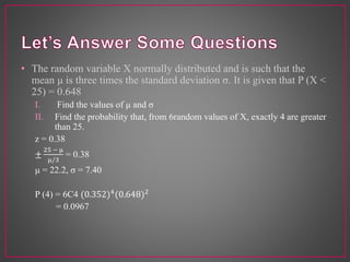 The normal distribution pure maths a level | PPTX