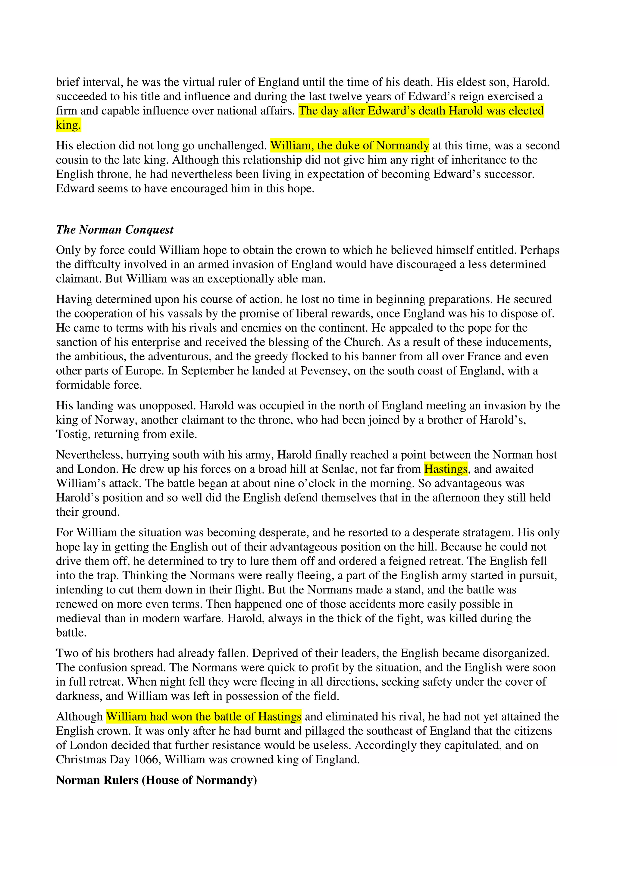 The norman conquest | PDF