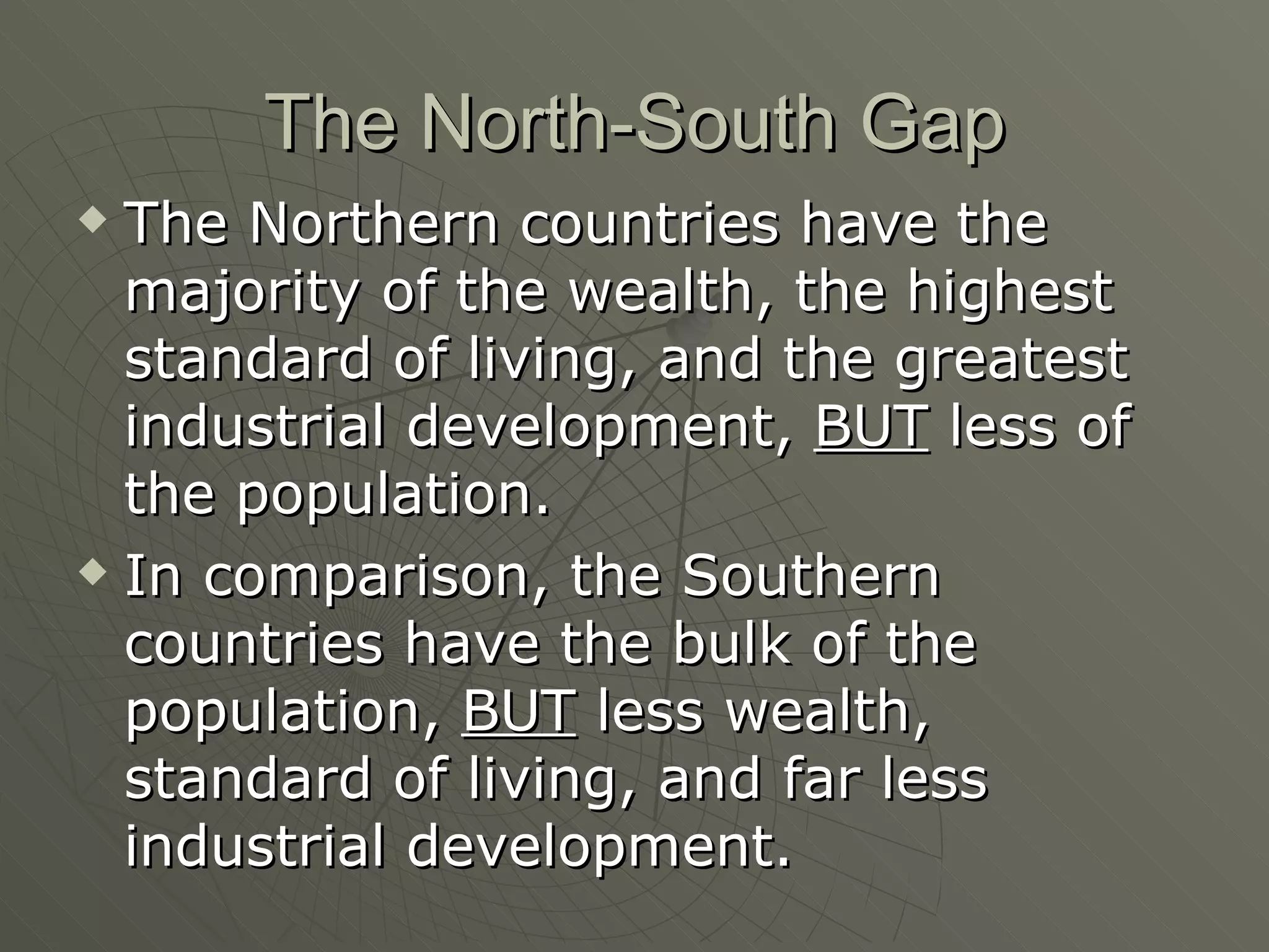 The North/South Gap and Country Classifications | PPT