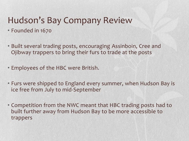 The northwest hbc & nwc | PPT