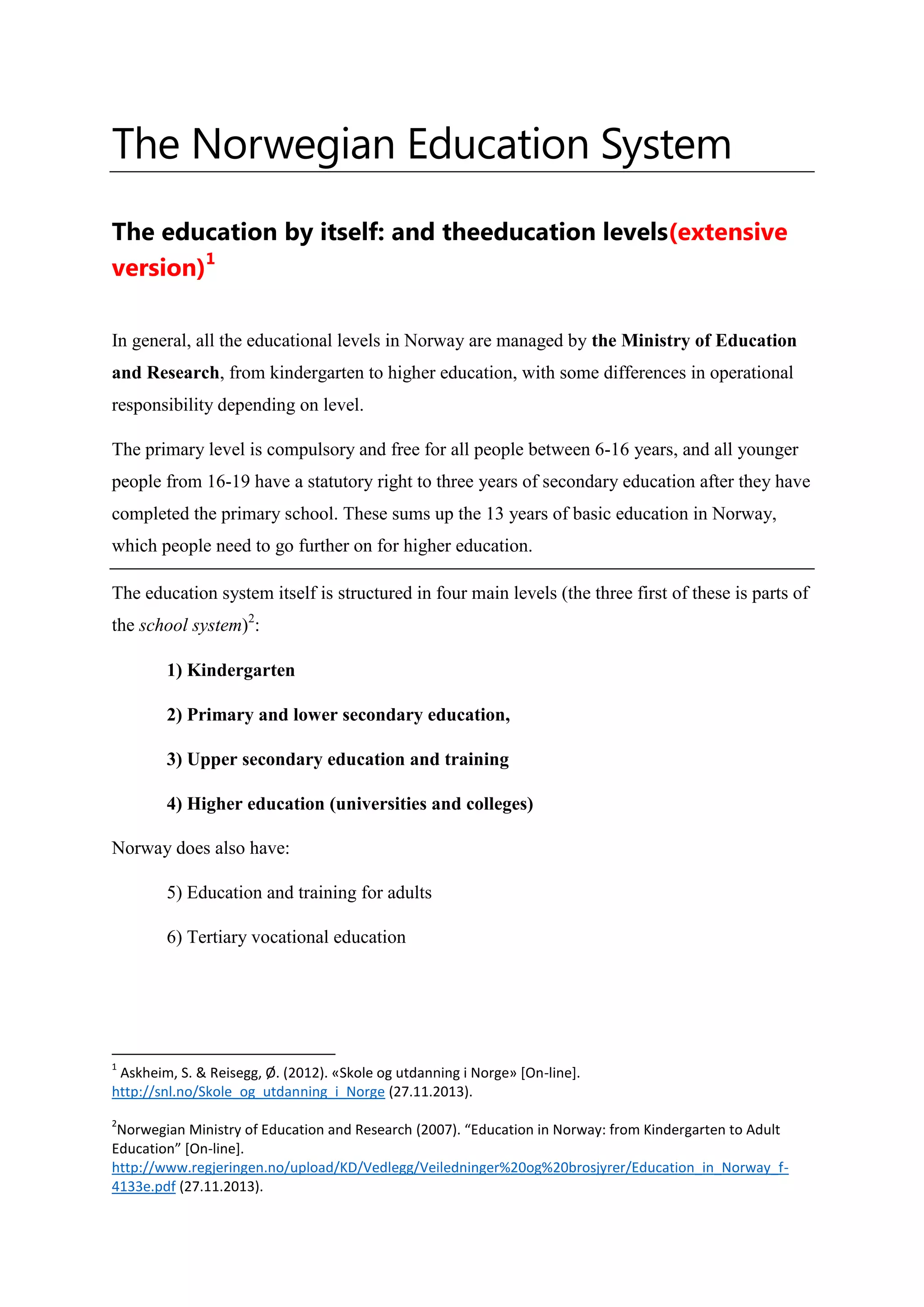 The norwegian education system s1 (v2) (1) | DOCX