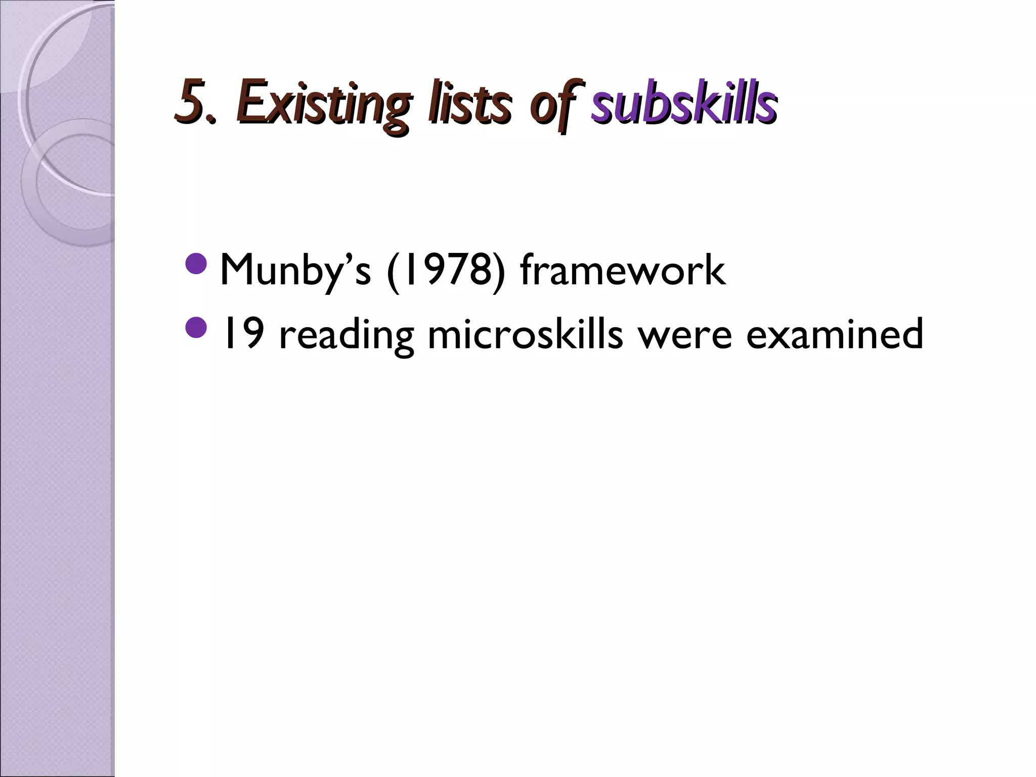 Sub-skills in reading comprehension tests | PPT