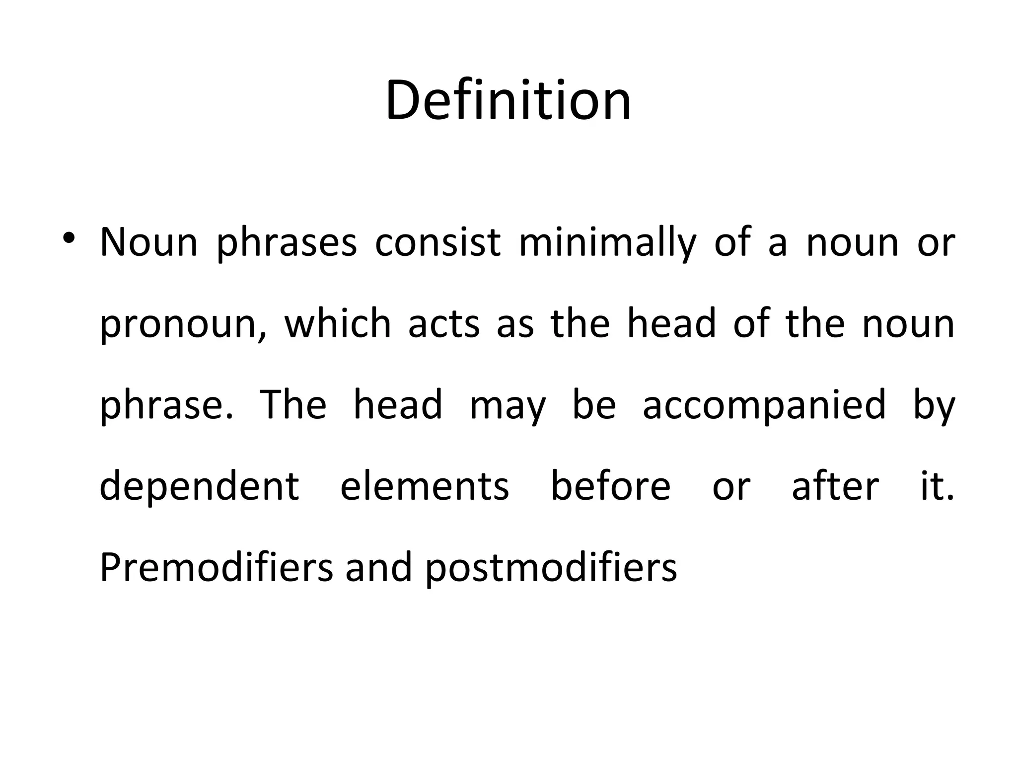 The noun phrase | PPT