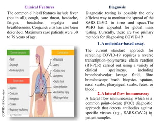 The novel coronavirus disease 2019 (covid 19)overview | PPTX