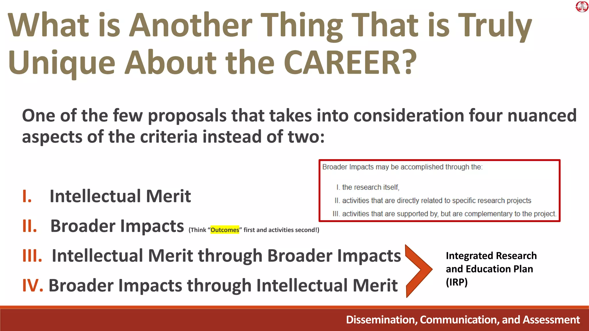 An Overview of the NSF CAREER, Broader Impacts, and Developing ...