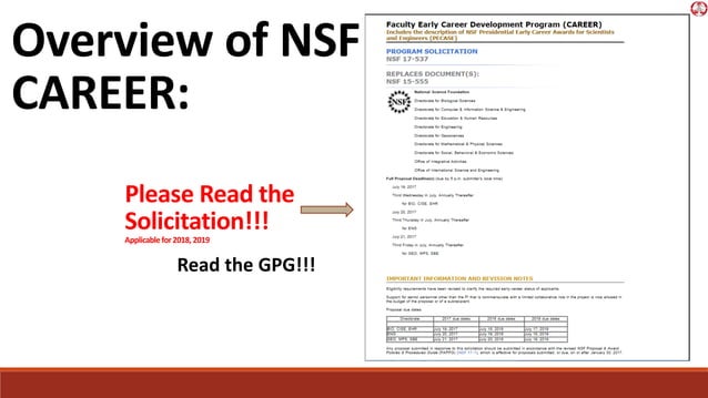 An Overview of the NSF CAREER, Broader Impacts, and Developing ...