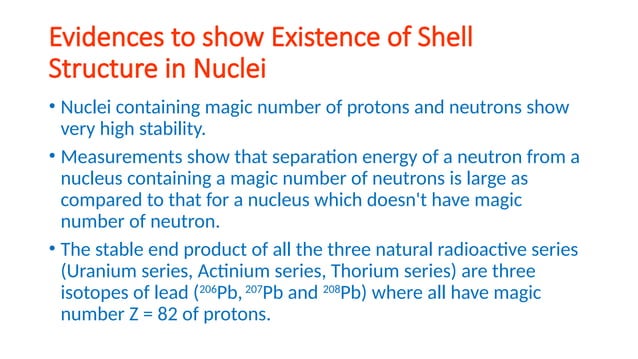 Nuclear Chemistry : The nuclear shell model.pptx | Chemistry | Science