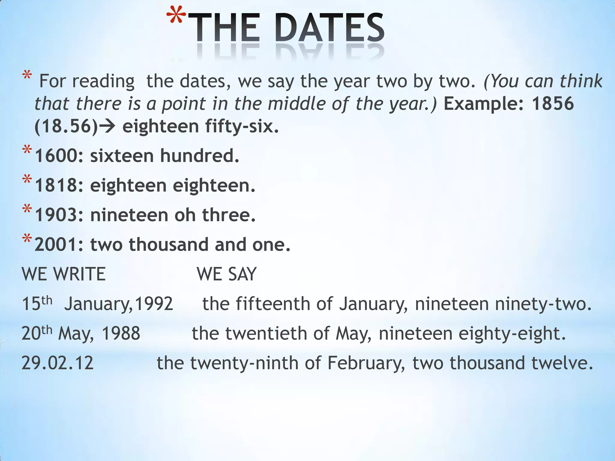 The numbers and time | PPT
