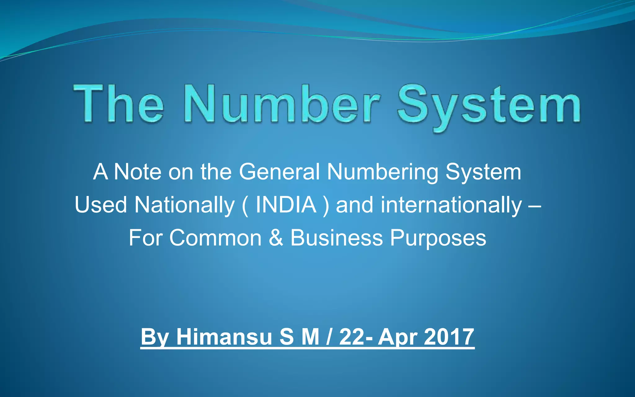 The Number System | PPTX