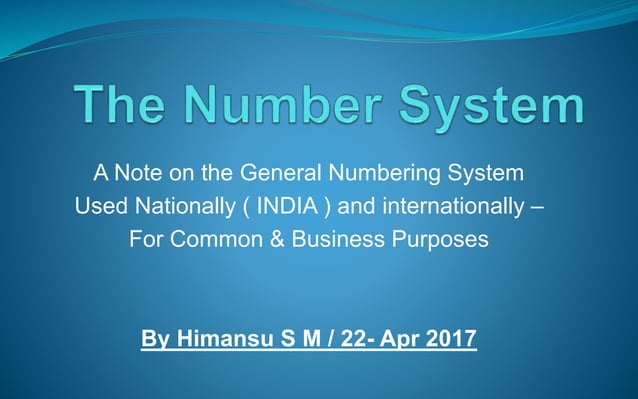 The Number System | PPTX