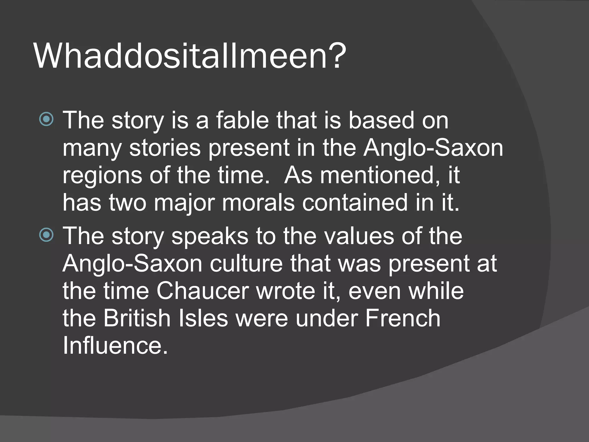 The Nuns Priest Tale | PPT