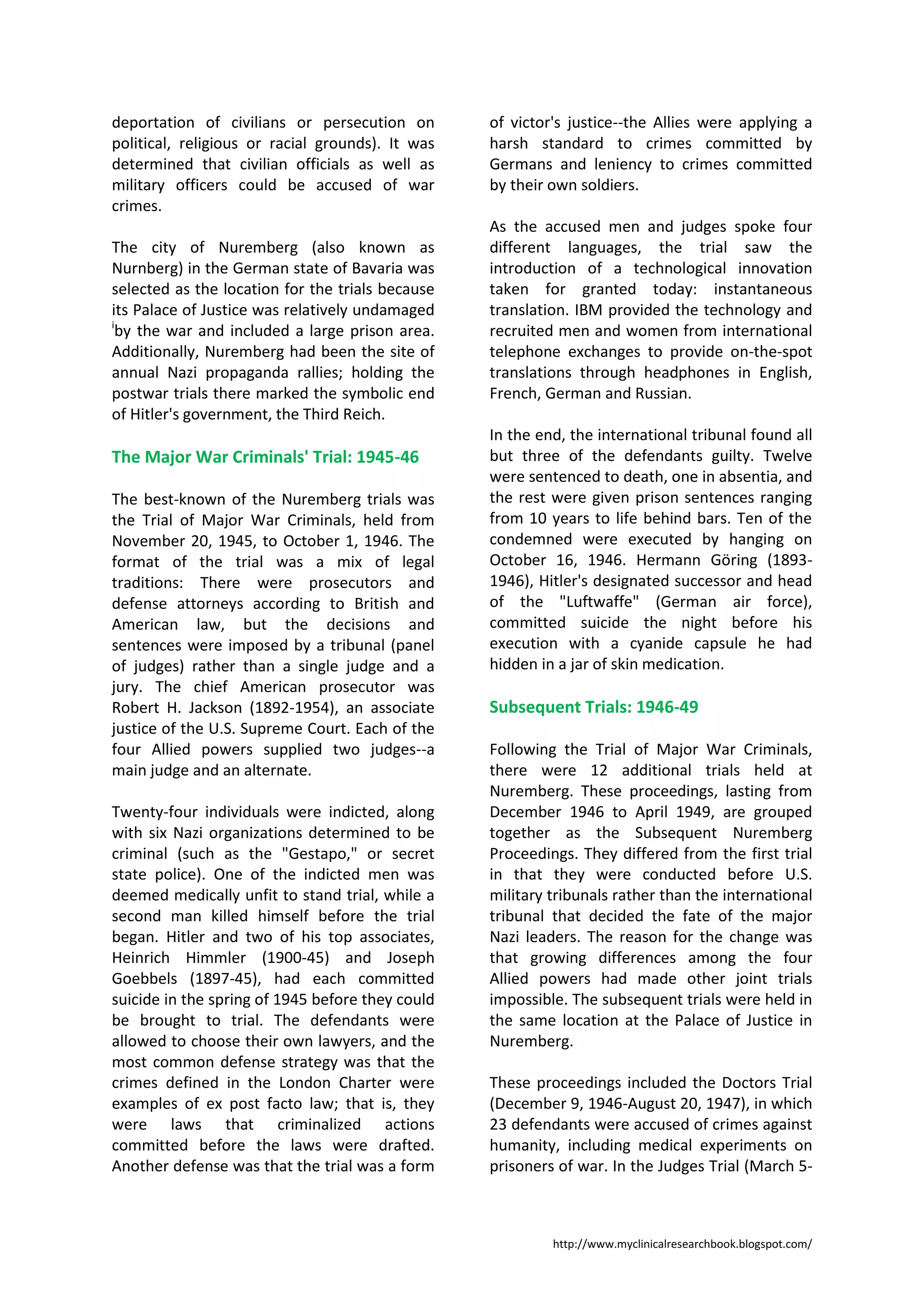 The Nuremberg trials | PDF