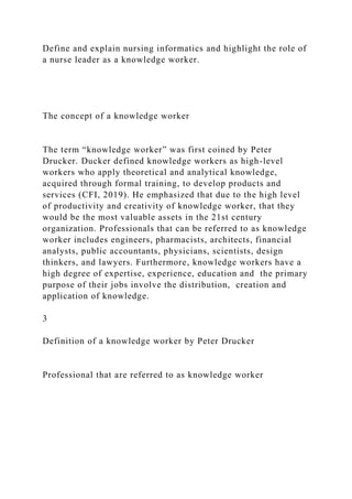 The Nurse Leader as Knowledge WorkerHWalden Univer.docx