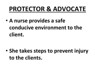 The nurse's role in health care services | PPTX