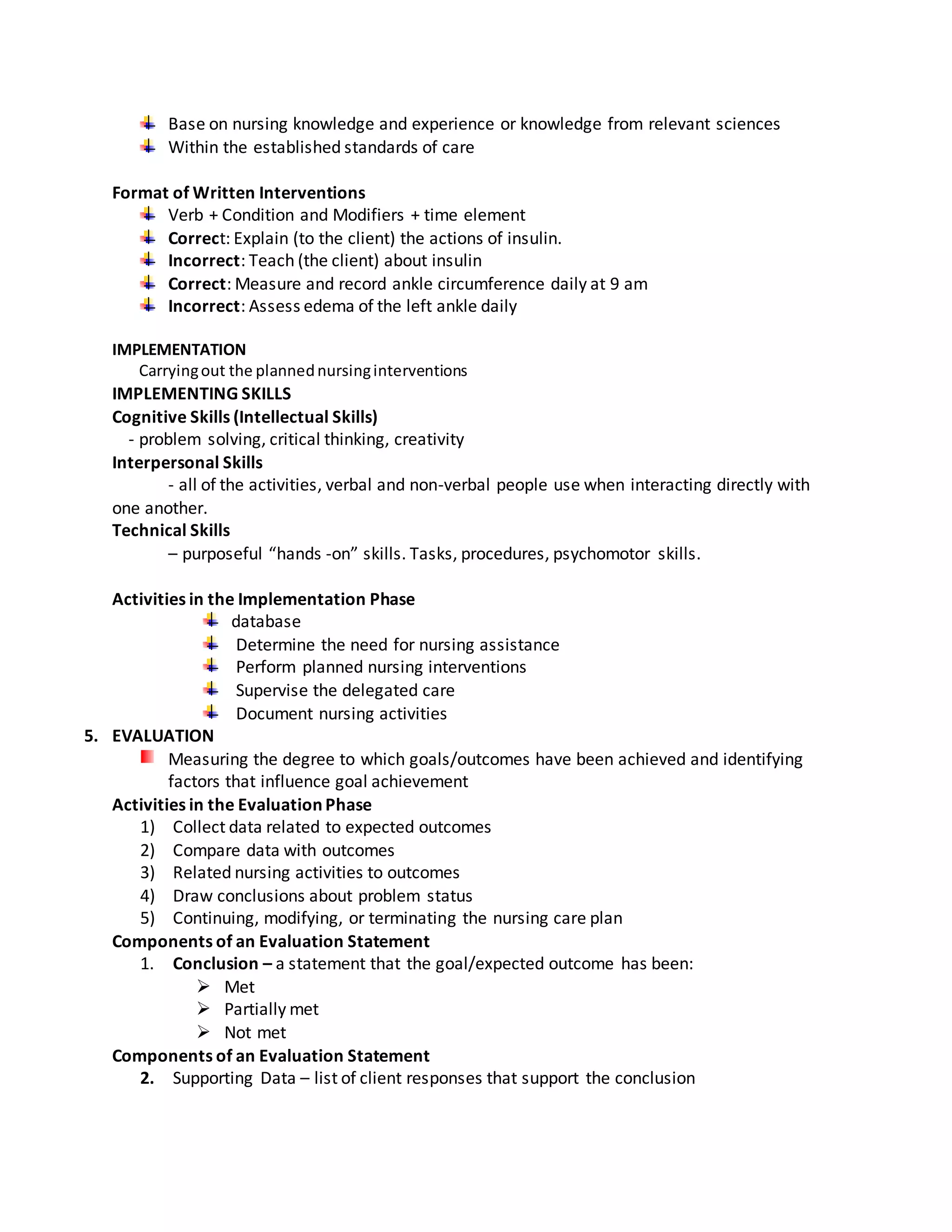 The nursing process handouts | DOCX