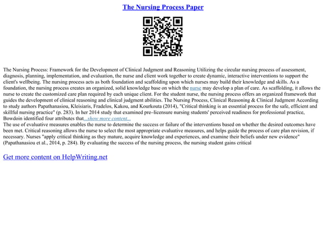 The Nursing Process Paper | PDF | Lung and Respiratory Health ...