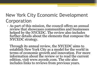 The nycedc's annual review | PPT