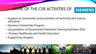 siemens (csr) | PPTX | Business | Business and Finance