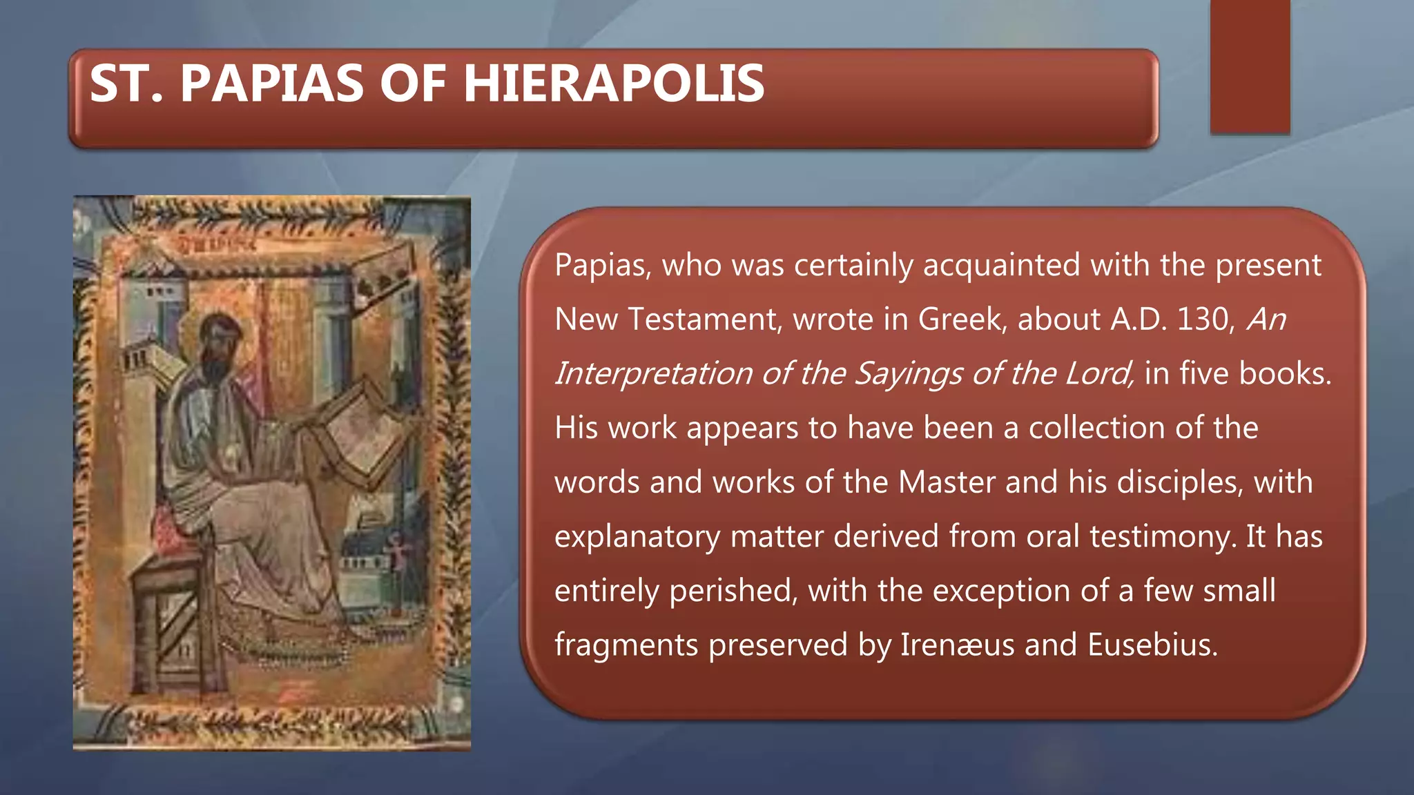 Ecclesiology in the Patristic Era | PPTX